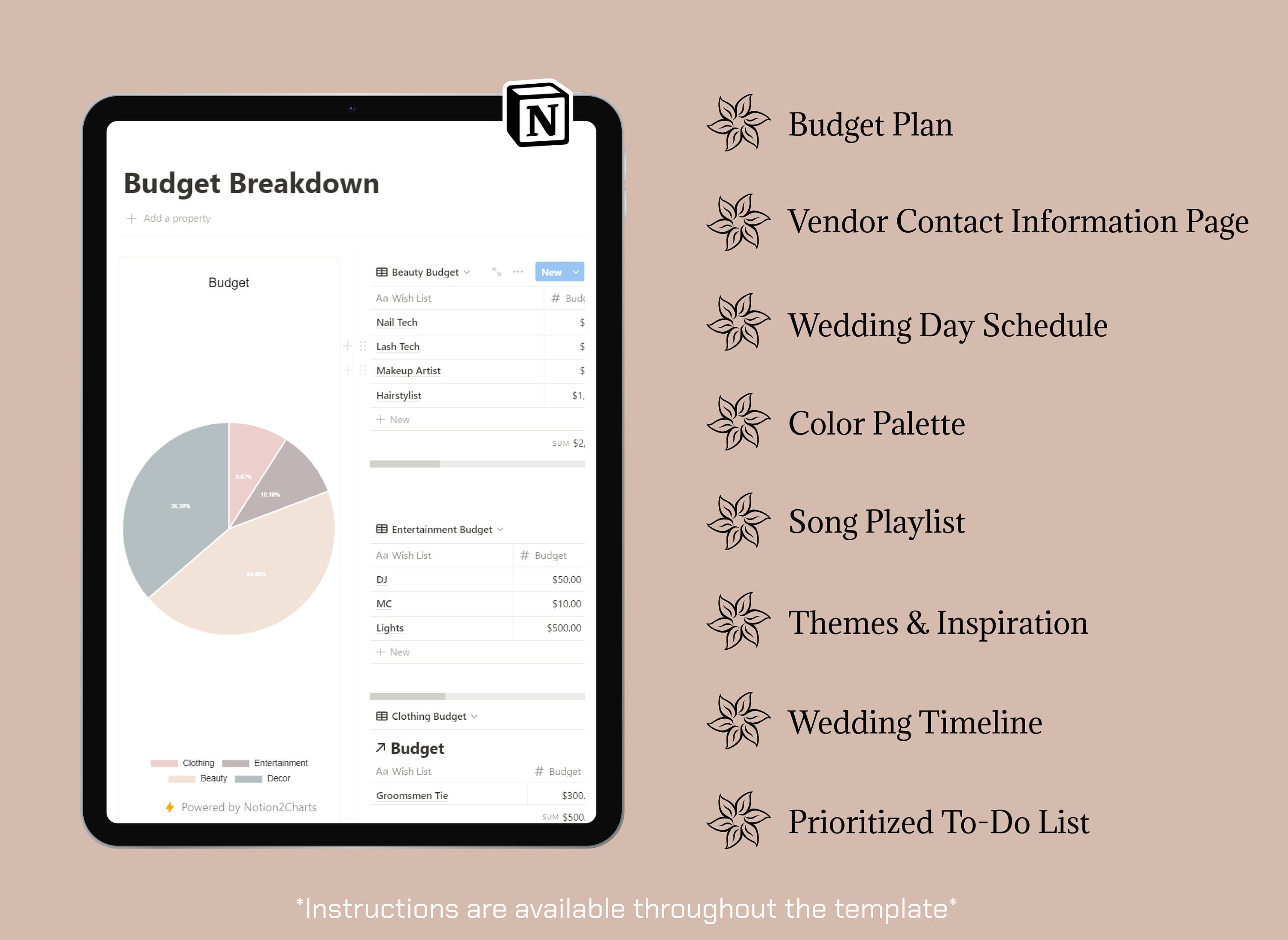 Simple Wedding Planner Notion Template - Etsy