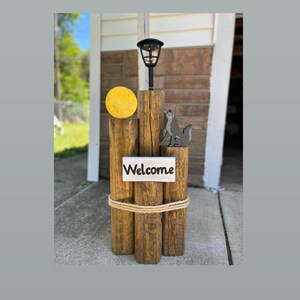 Wolf & Moon Pier Post - Etsy