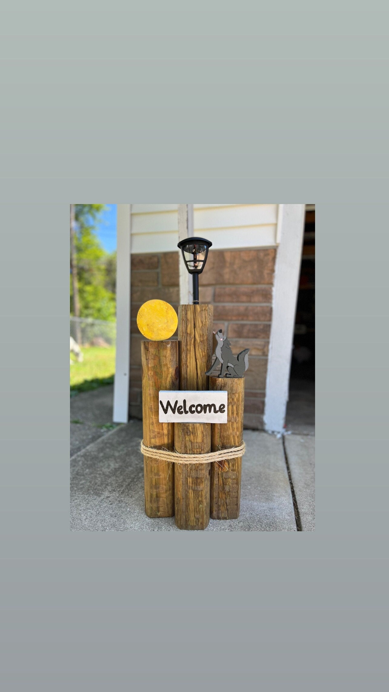 Wolf & Moon Pier Post - Etsy