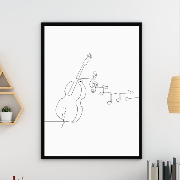 Cello Line Art - Etsy