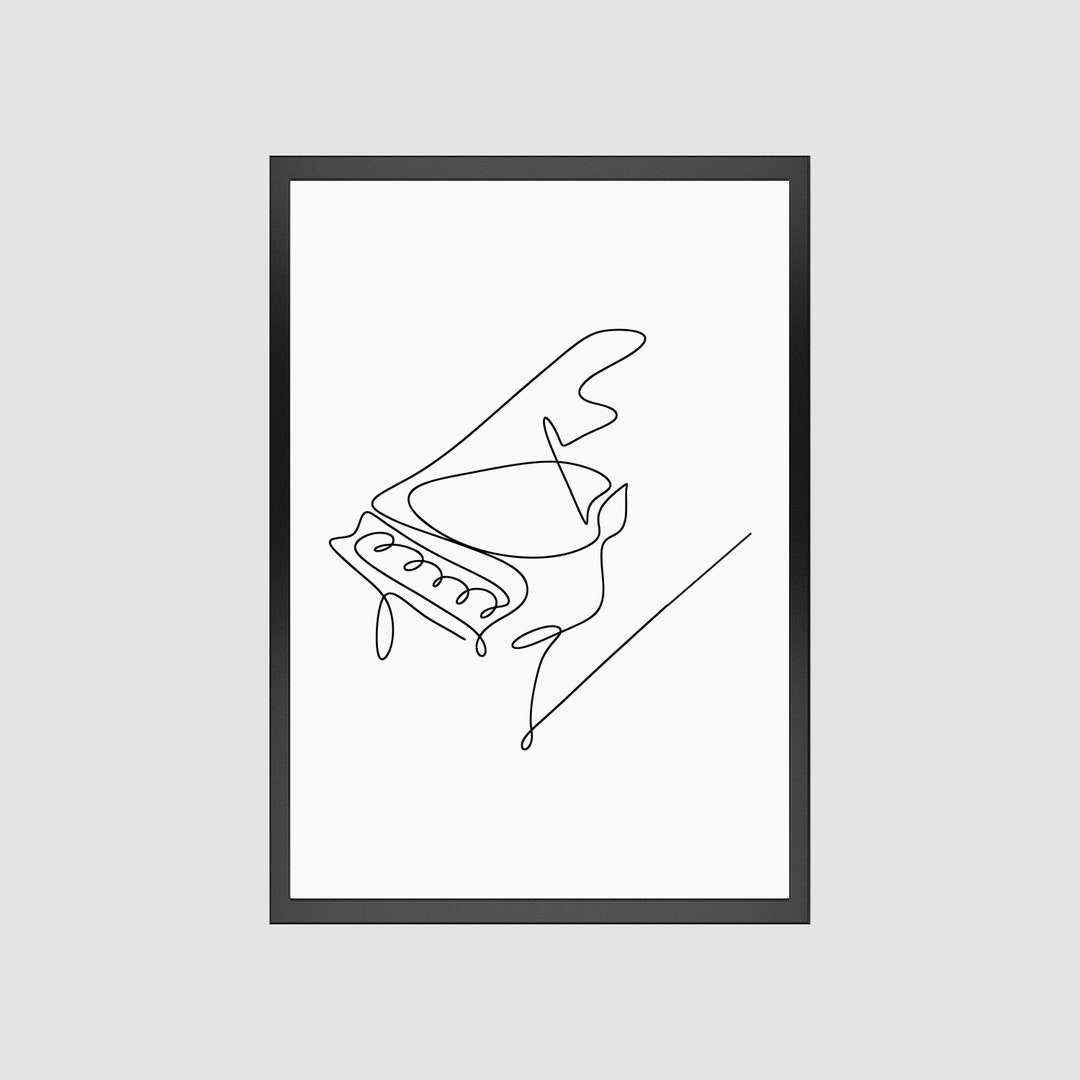 Grand Piano Line Art, Minimalist Music Print, Music Print, Grand Piano ...