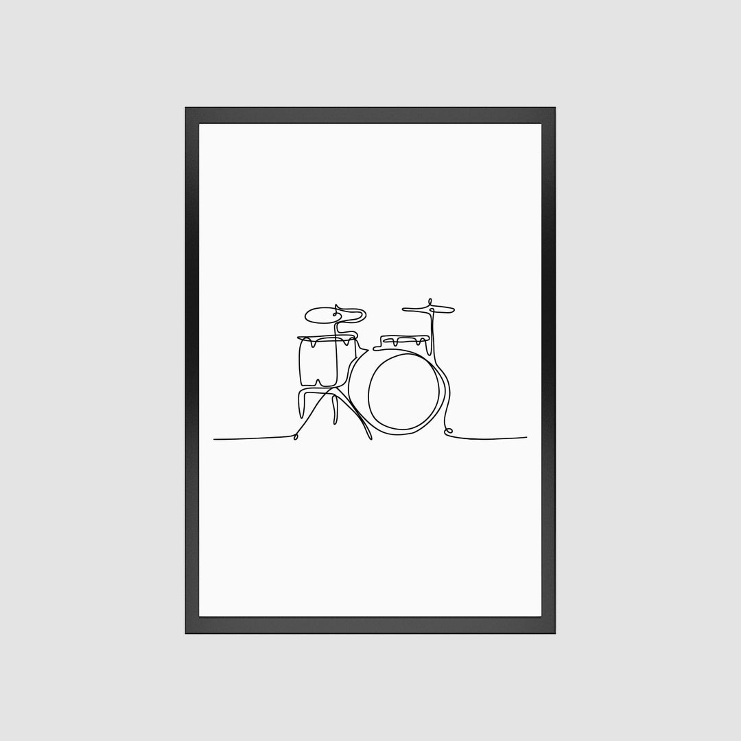 Drum Kit Line Art Print: Minimalist Music Room Decor (digital Download ...
