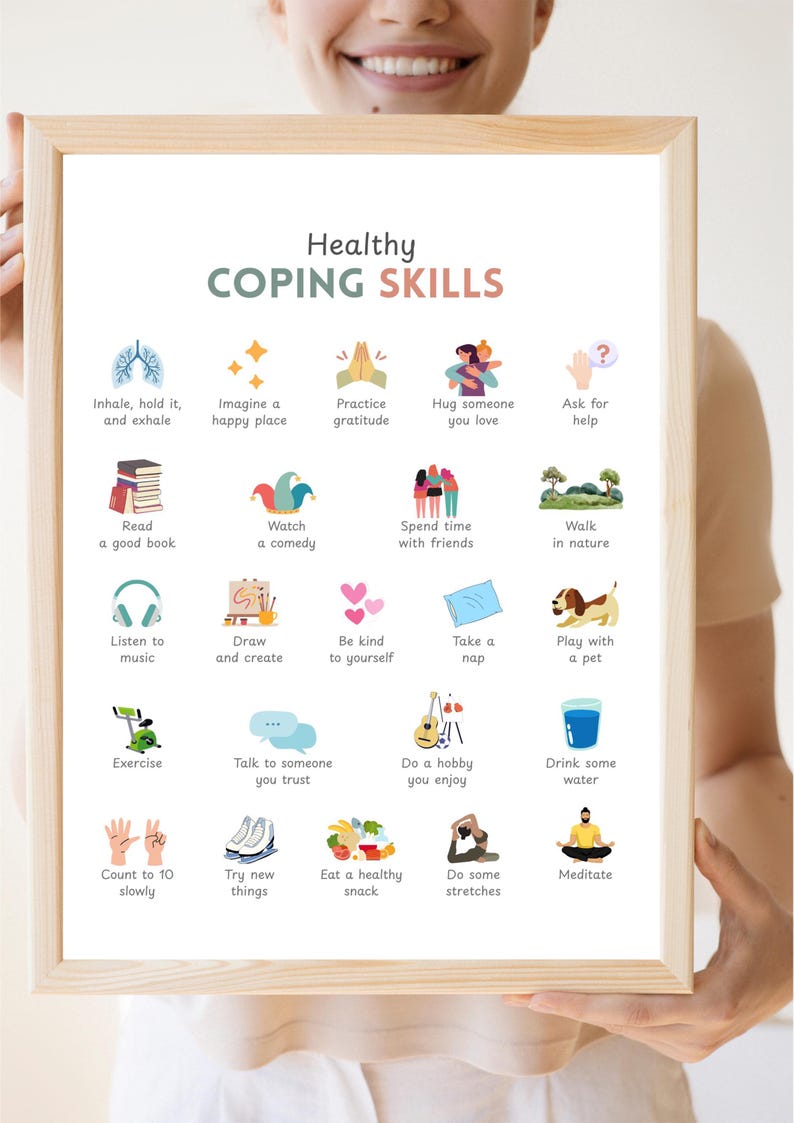 Healthy Coping Skills Poster | Mental Health Printable for Kids & Teens ...