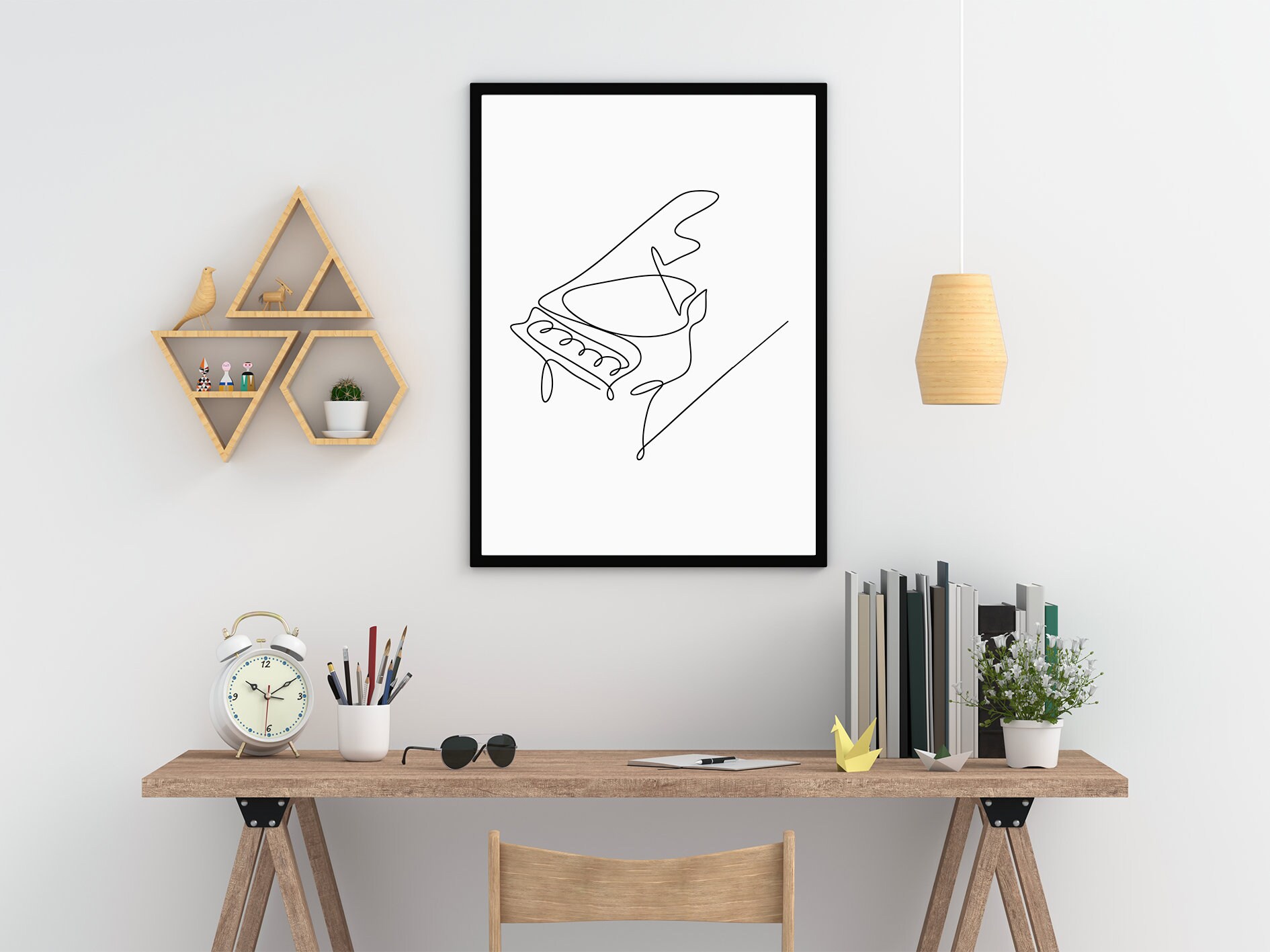 Grand Piano Line Art, Minimalist Music Print, Music Print, Grand Piano ...