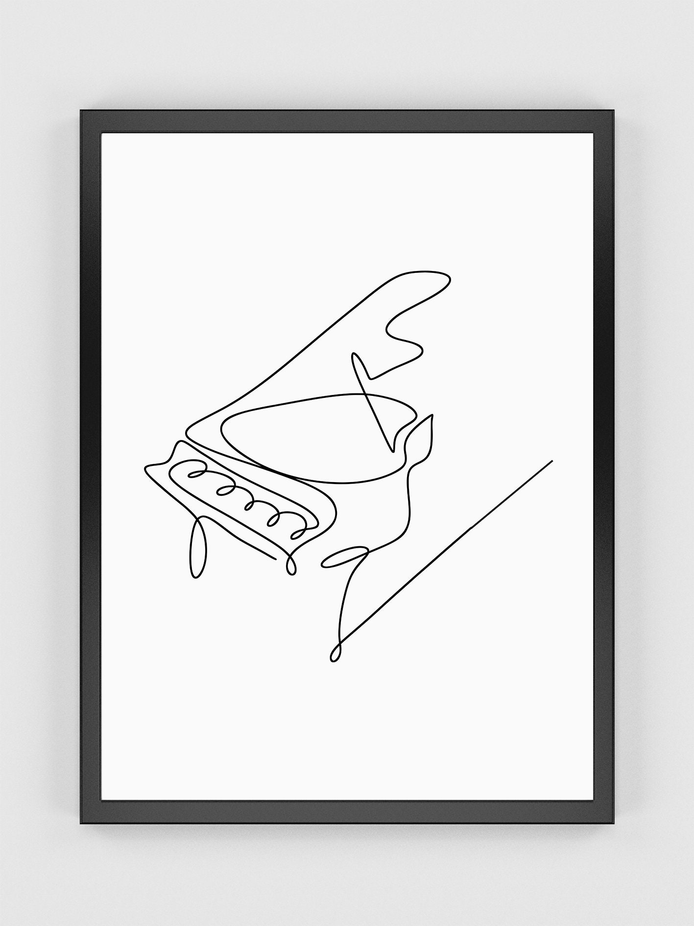 Grand Piano Line Art, Minimalist Music Print, Music Print, Grand Piano ...