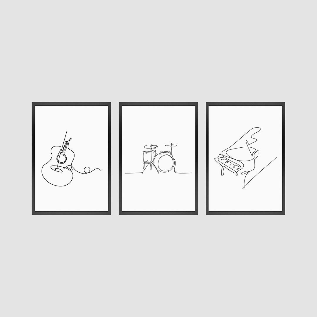 Minimalist Music Instrument Print, Music Single Line Art, Music Print ...