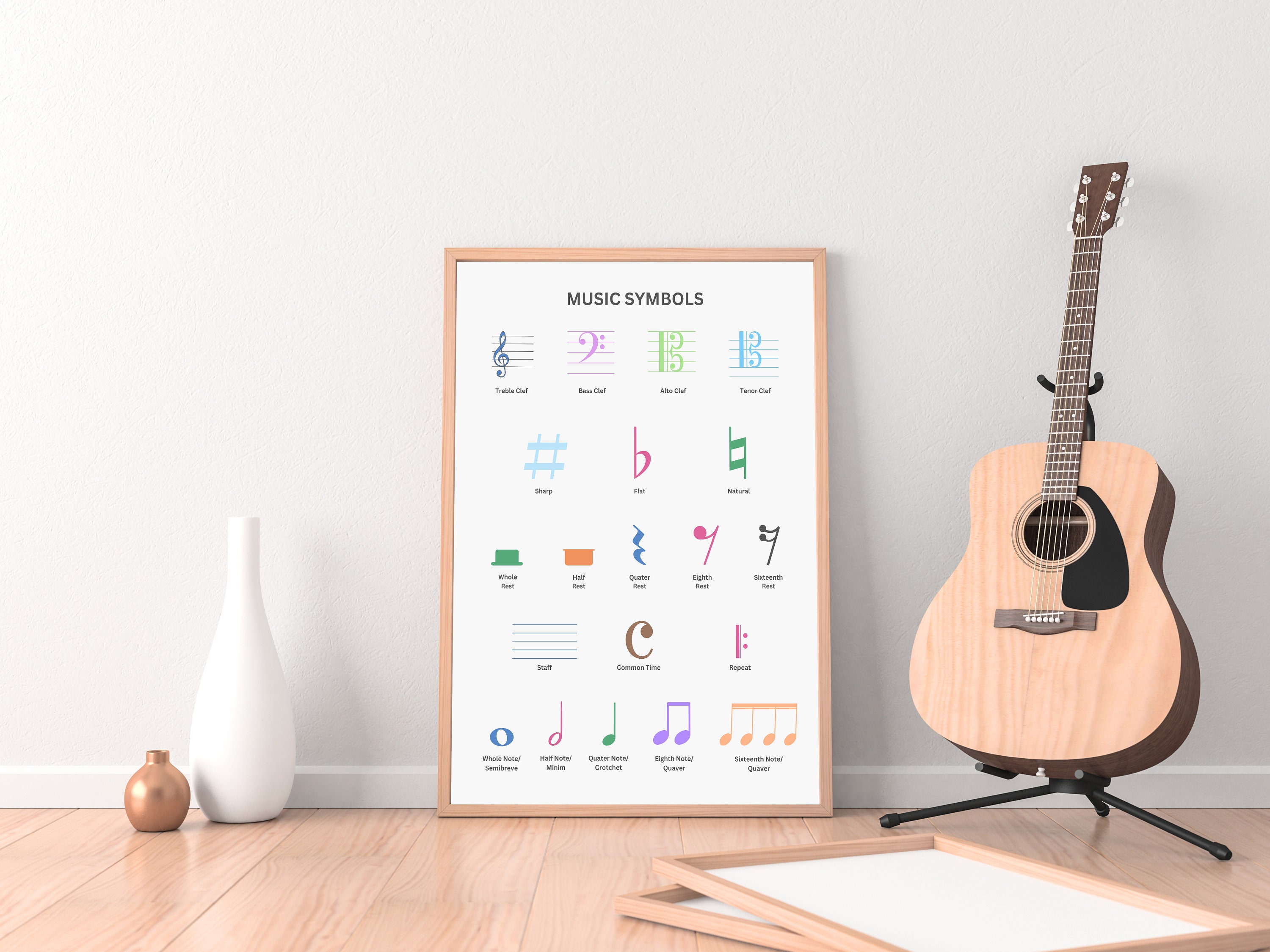 Music Symbols Poster: Piano Cheat Sheet, Music Theory (digital Download ...