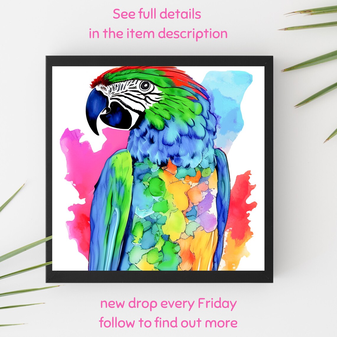 Printable Wall Art Parrot Digital Download Alcohol Ink - Etsy