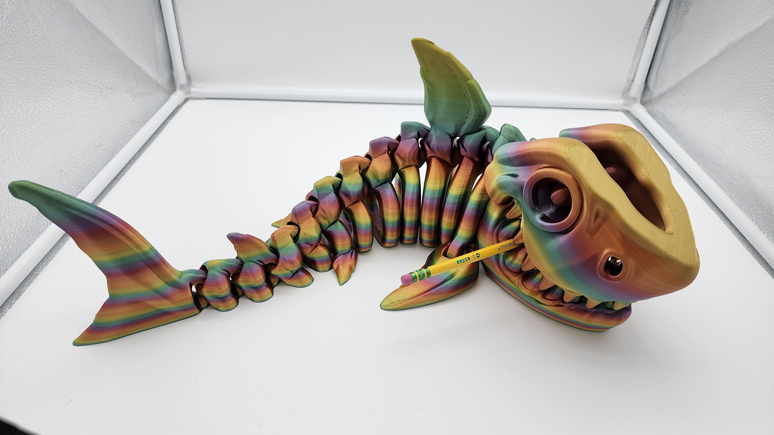 Flexi-factory 3D Printed Fidget Articulating XXL Skeleton Shark - Etsy