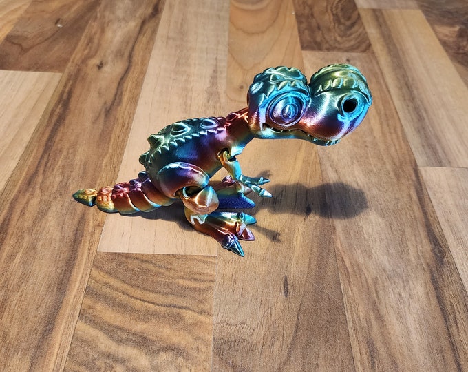 Rainbow Skeleton T-rex Dinosaur 3D Printed Articulating Flexi Fidget - Etsy