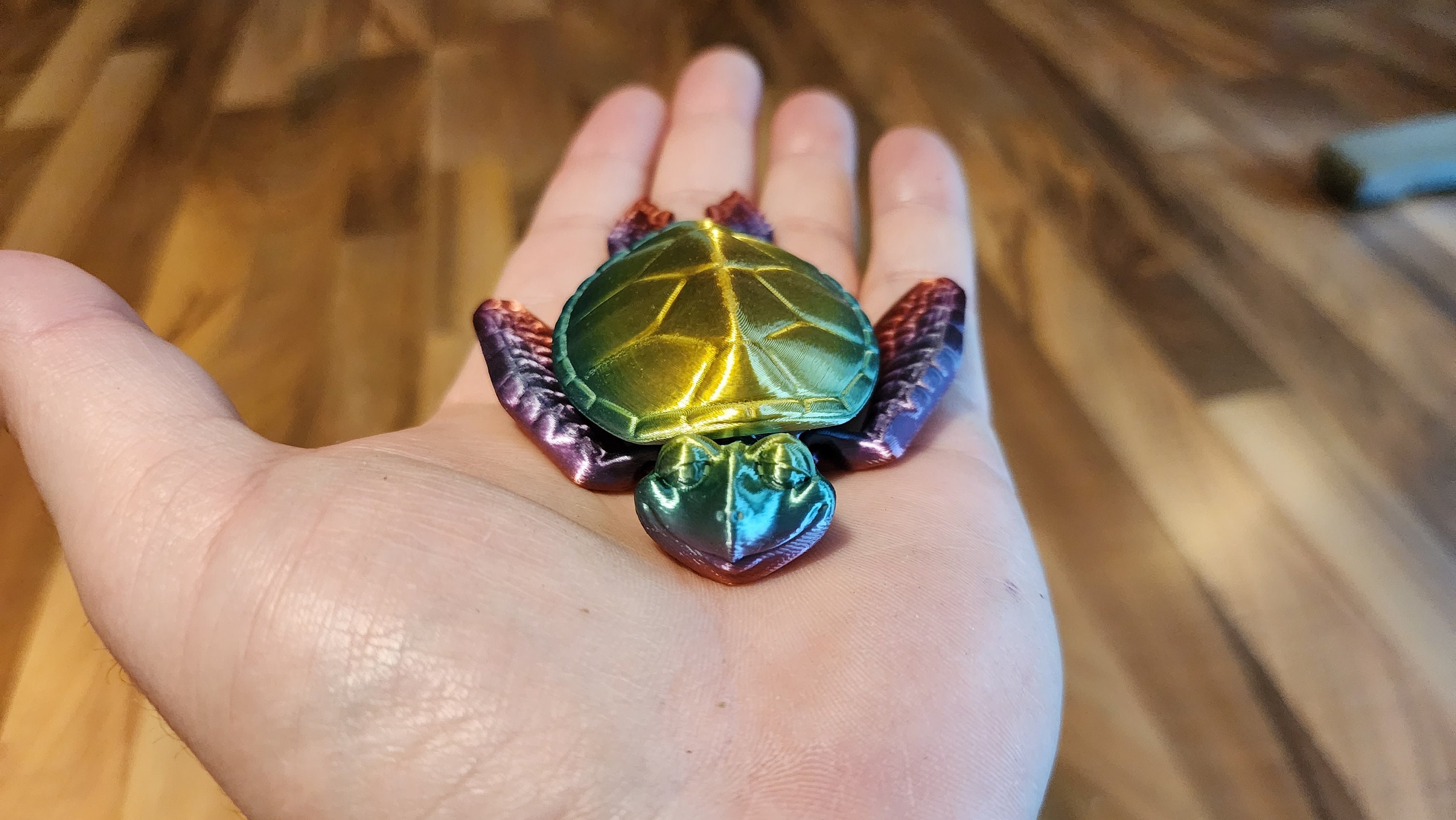 Flexi-factory 3D Printed Fidget Articulating Rainbow Turtle - Etsy