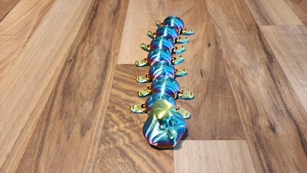 Flexi-factory 3D Printed Fidget Articulating Rainbow Caterpillar - Etsy