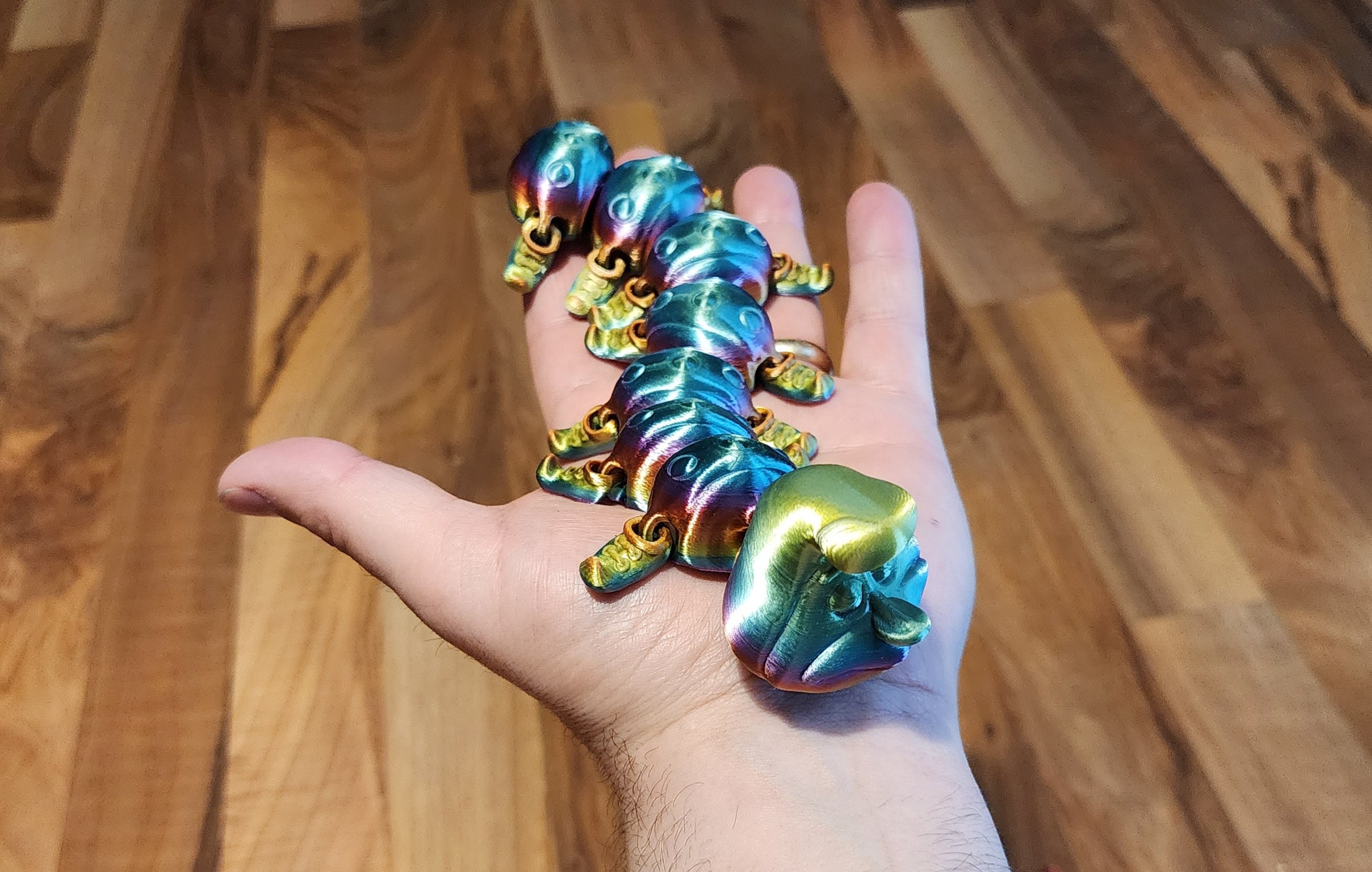 Flexi-factory 3D Printed Fidget Articulating Rainbow Caterpillar - Etsy