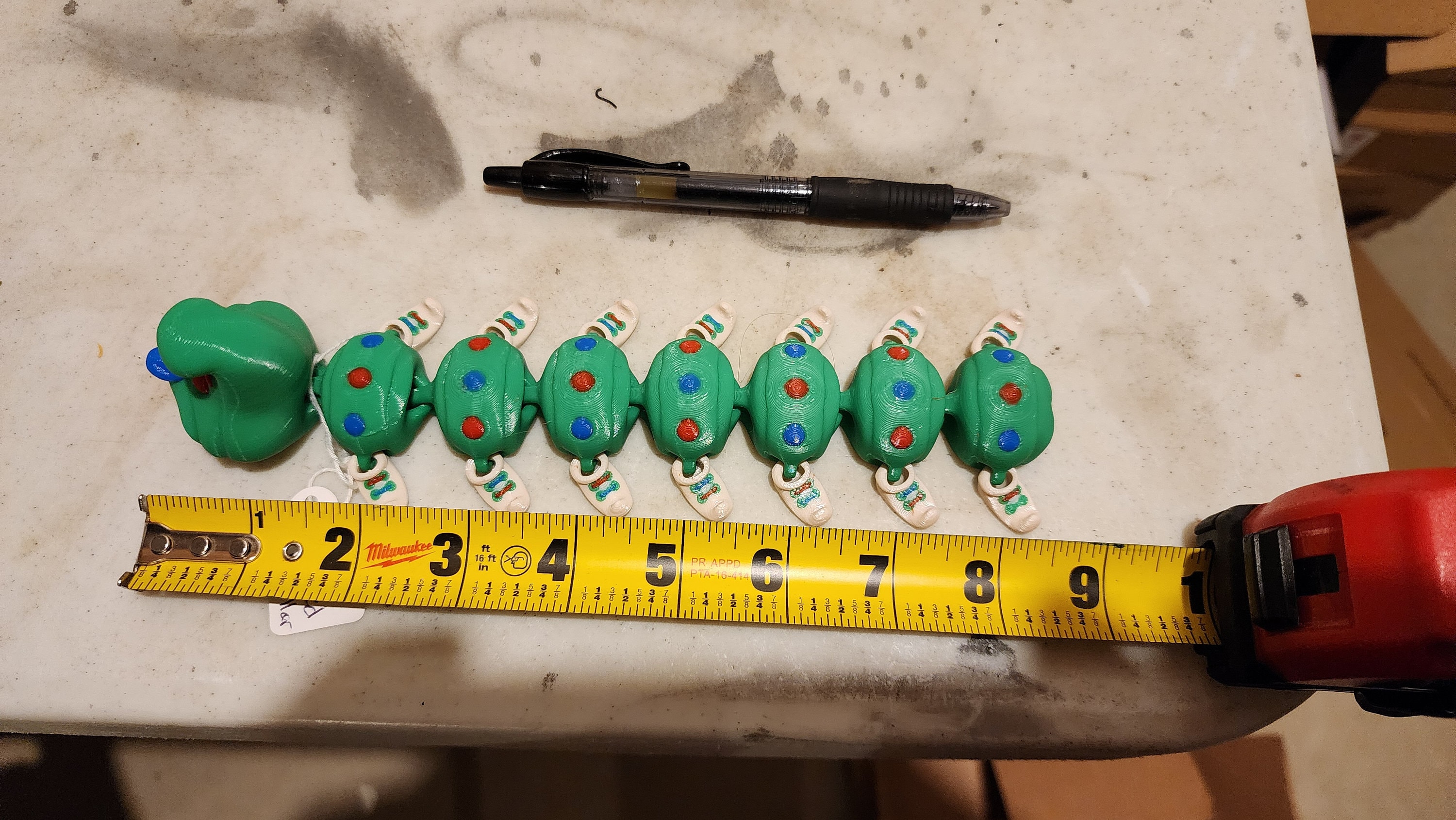Flexi-factory 3D Printed Fidget Articulating Caterpillar Full Color - Etsy