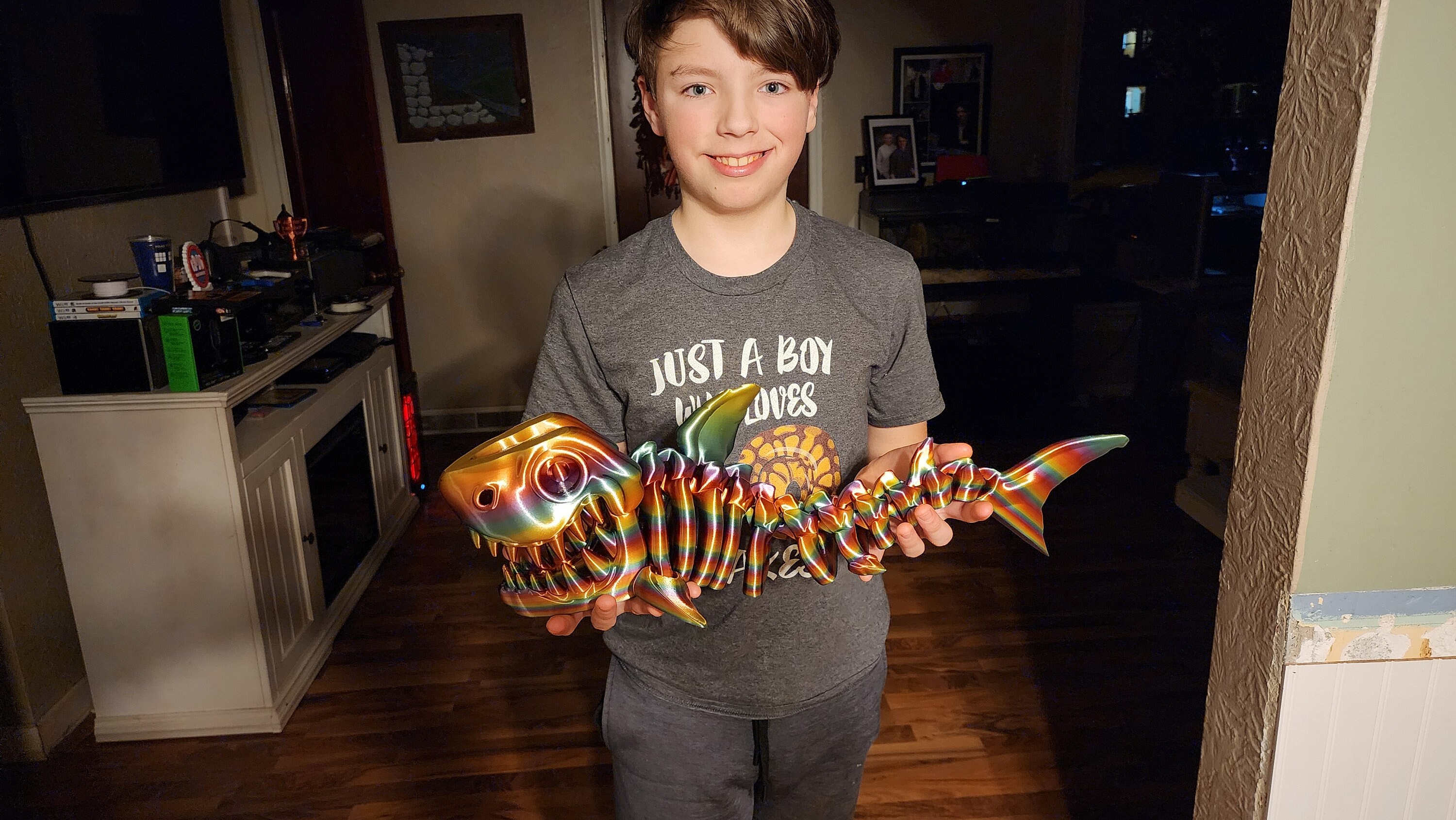 Flexi-factory 3D Printed Fidget Articulating XXL Skeleton Shark - Etsy