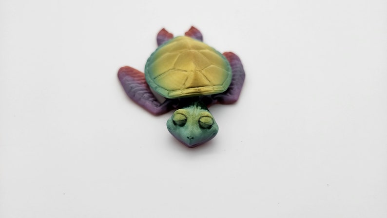 Flexi-factory 3D Printed Fidget Articulating Rainbow Turtle - Etsy