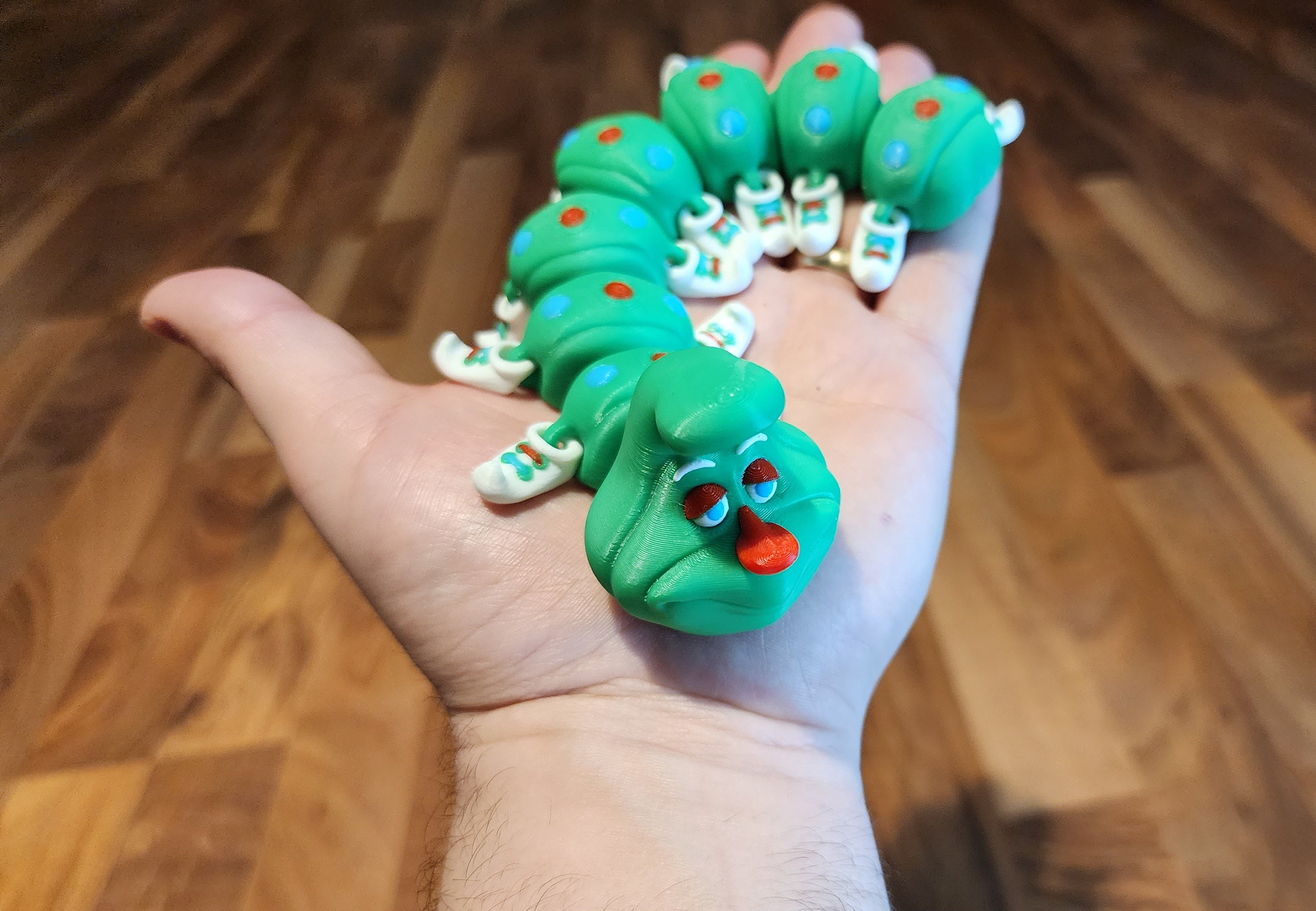Flexi-factory 3D Printed Fidget Articulating Caterpillar Full Color - Etsy