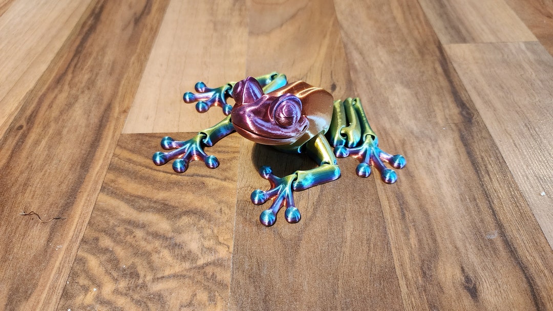 Flexi-factory 3D Printed Fidget Articulating Rainbow Frog - Etsy