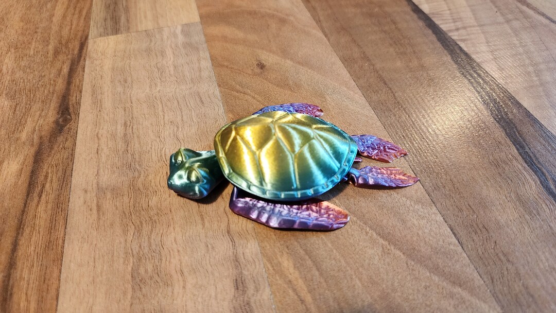 Flexi-factory 3D Printed Fidget Articulating Rainbow Turtle - Etsy