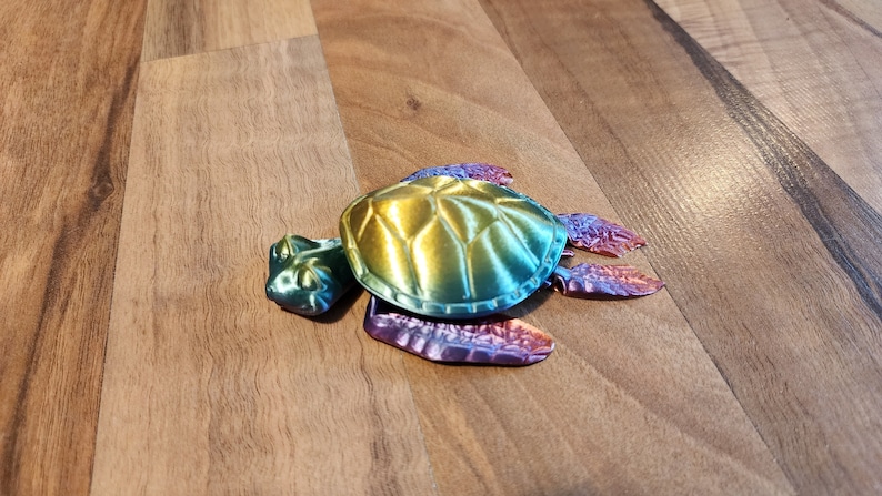 Flexi-factory 3D Printed Fidget Articulating Rainbow Turtle - Etsy