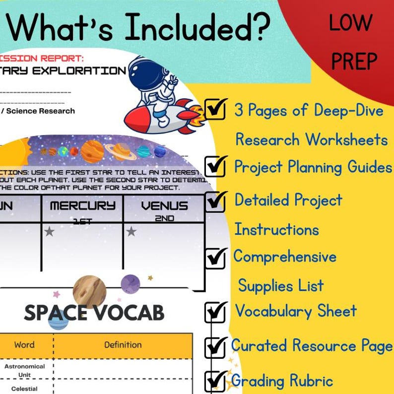 Solar System Project & Diorama 3D Model Planets Research Worksheets and ...