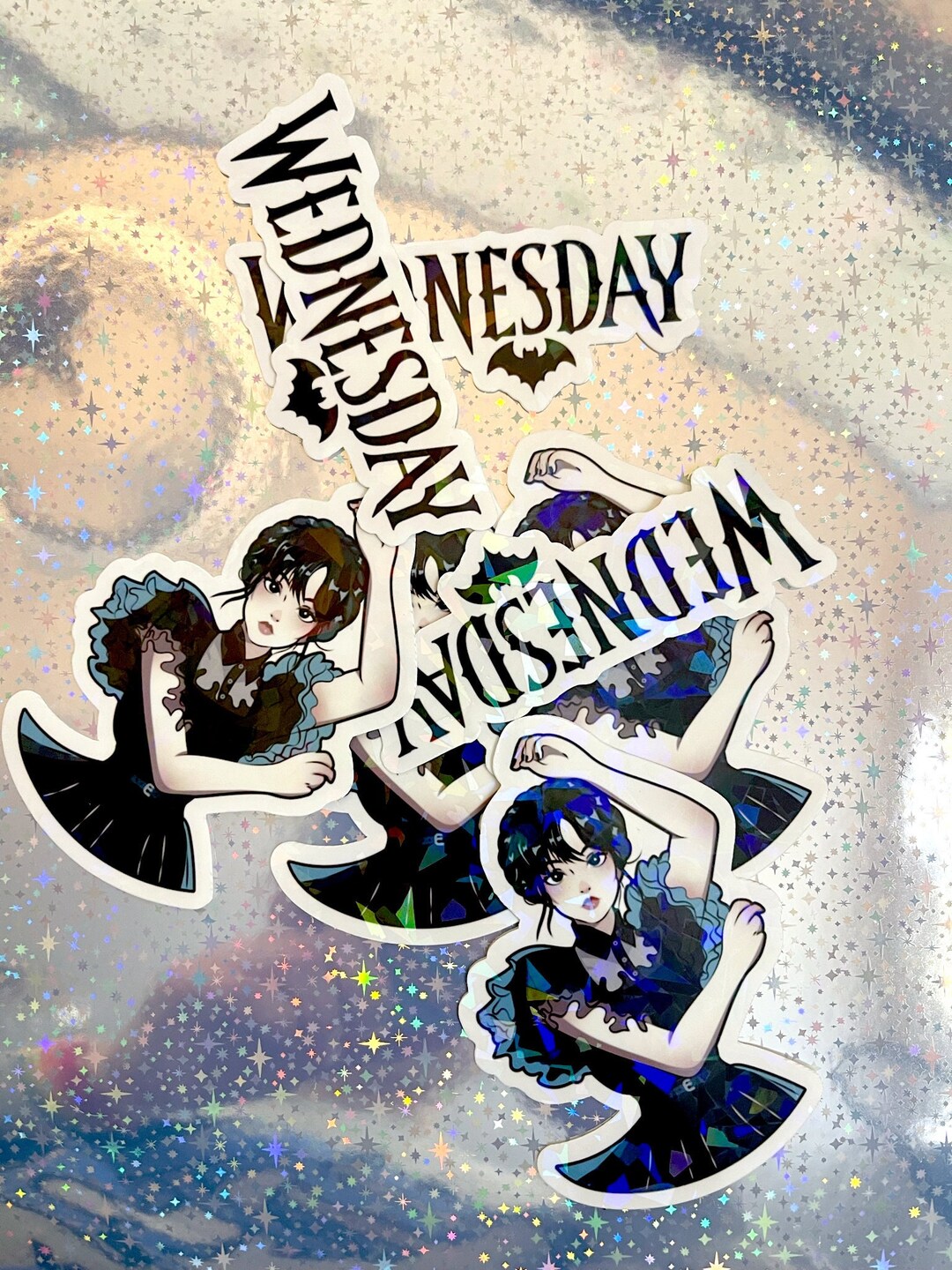 Waterproof Holographic Wednesday Stickers Inspired - Etsy