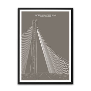 Bridge Series: Bay Bridge Poster • Oakland to San Francisco • Modern ...