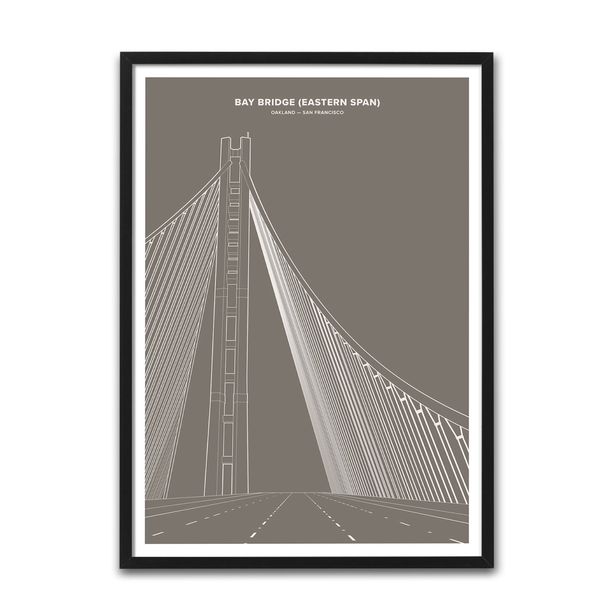Bridge Series: Bay Bridge Poster • Oakland to San Francisco • Modern ...