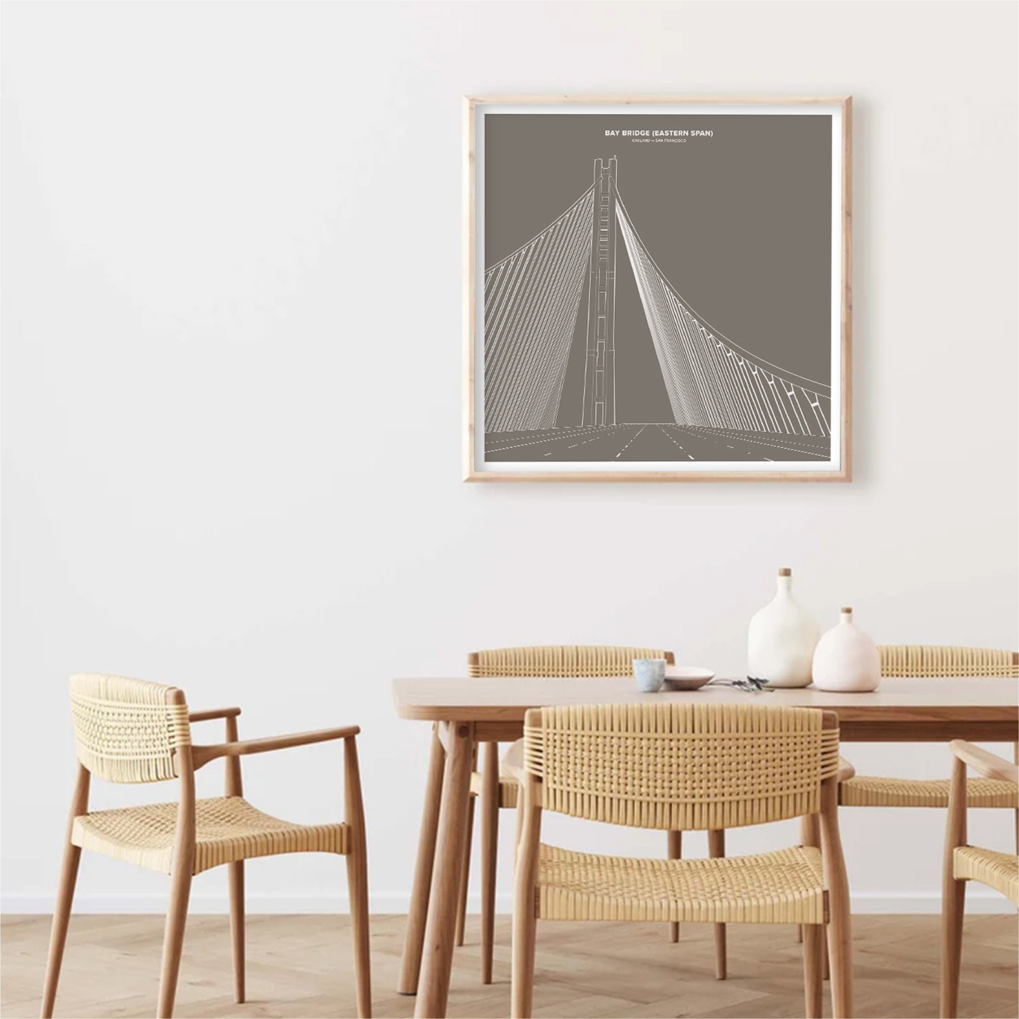 Bridge Series: Bay Bridge Poster • Oakland to San Francisco • Modern ...