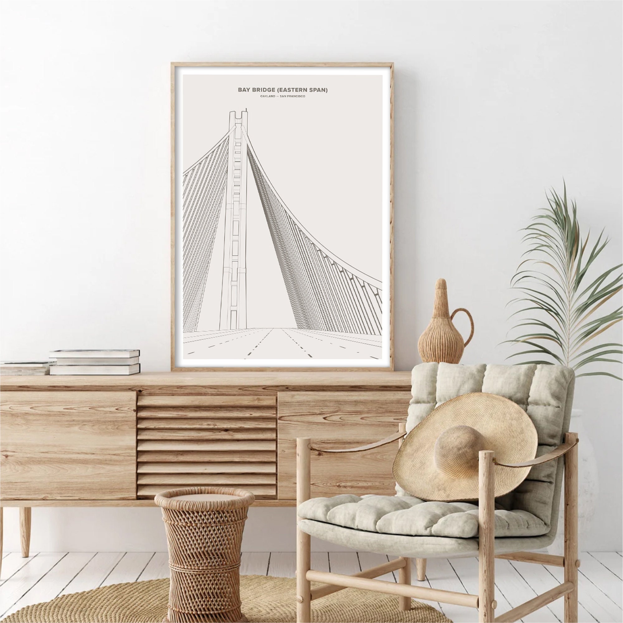 Bridge Series: Bay Bridge & Golden Gate Bridge Poster • Modern ...