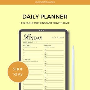 Printable PDF and Digital Daily Planner for Goodnotes, Notability, iPad ...