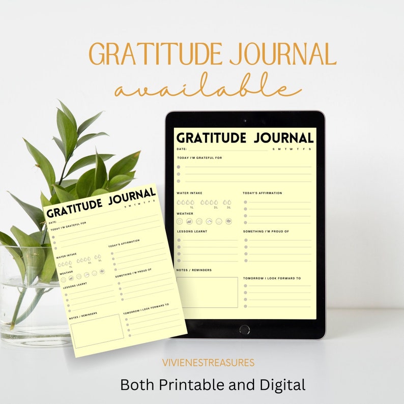 The Printable PDF and Digital Gratitude Journal for Goodnotes - Etsy