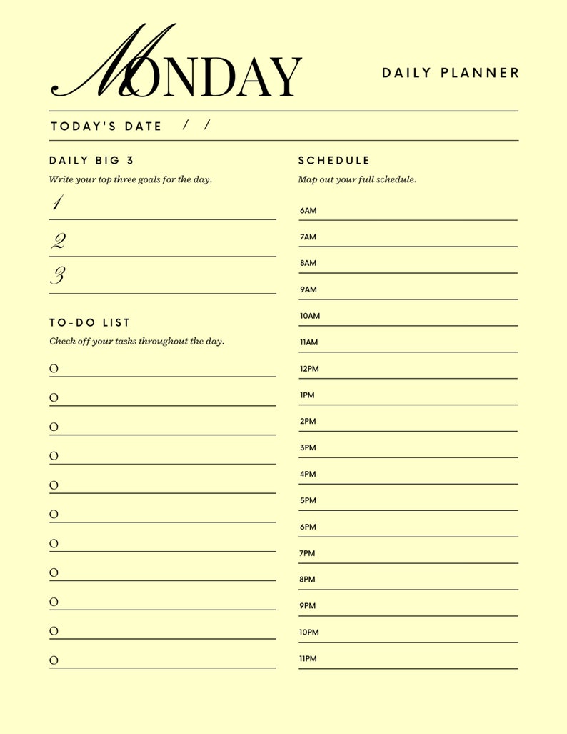 Printable PDF and Digital Daily Planner for Goodnotes, Notability, iPad ...