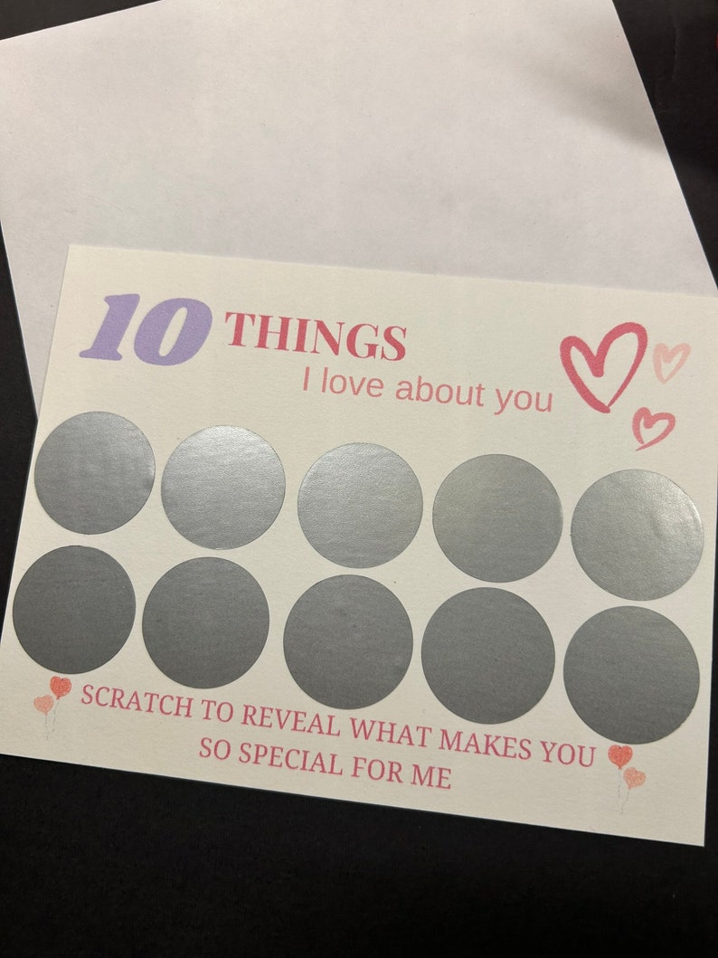 10 Things I Love About You Scratch Cards, Perfect Gift for Someone ...