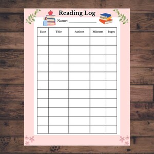 Printable Kids Reading Log & Book Report Template (PDF) - Etsy