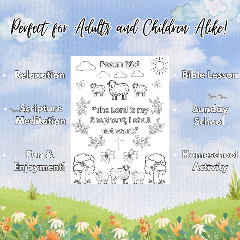 Psalm 23 Printable Coloring Pages, the Lord is My Shepherd Craft, Bible ...