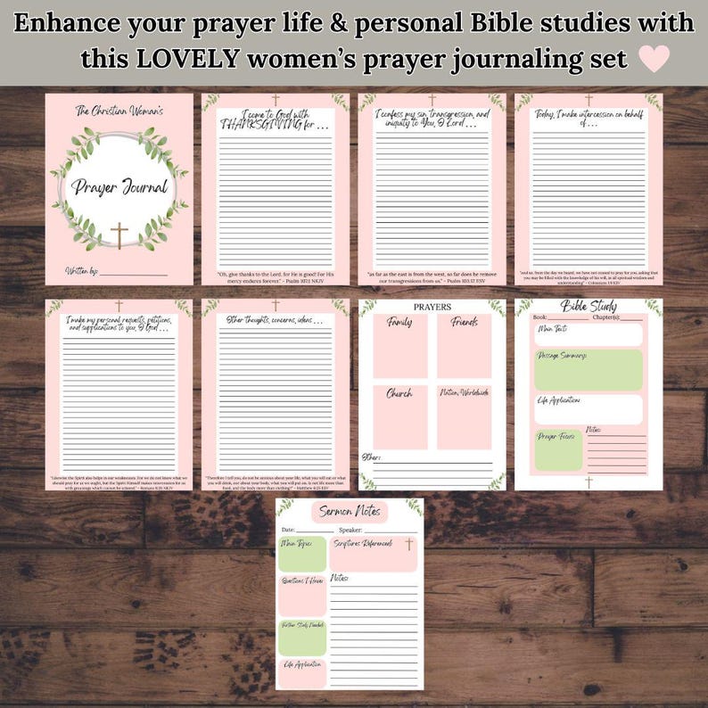 Prayer Journal Printable, Daily Bible Notebook, Scripture Study Inserts ...