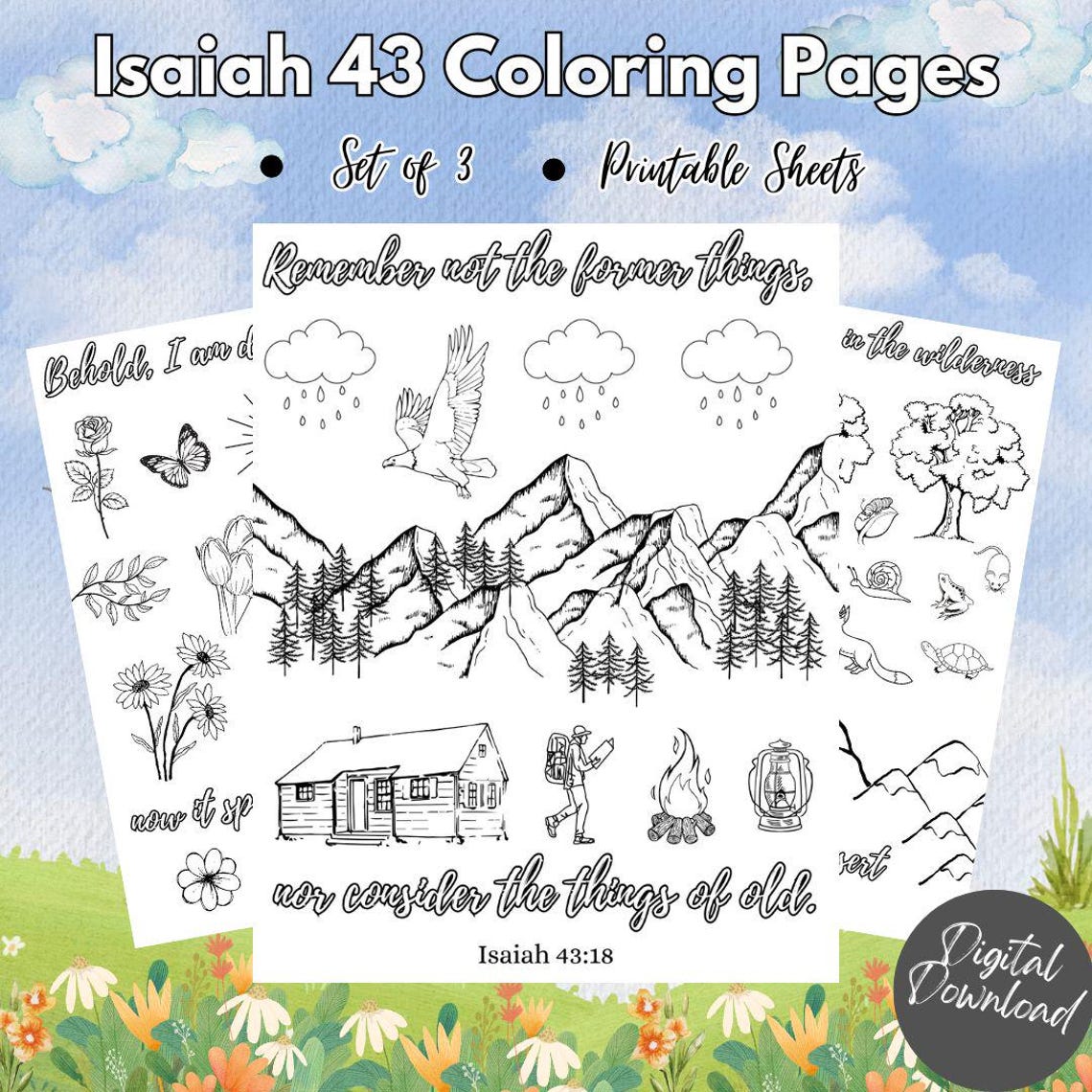 Isaiah 43:18-19 Coloring Pages, Bible Verse Coloring Sheets for Kids ...
