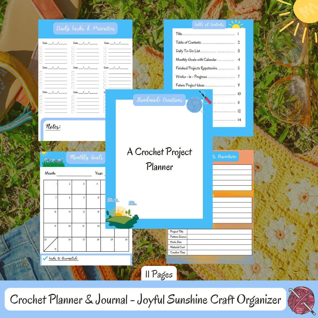 Crochet Project Tracker Printable, Crochet Project Template, Project ...