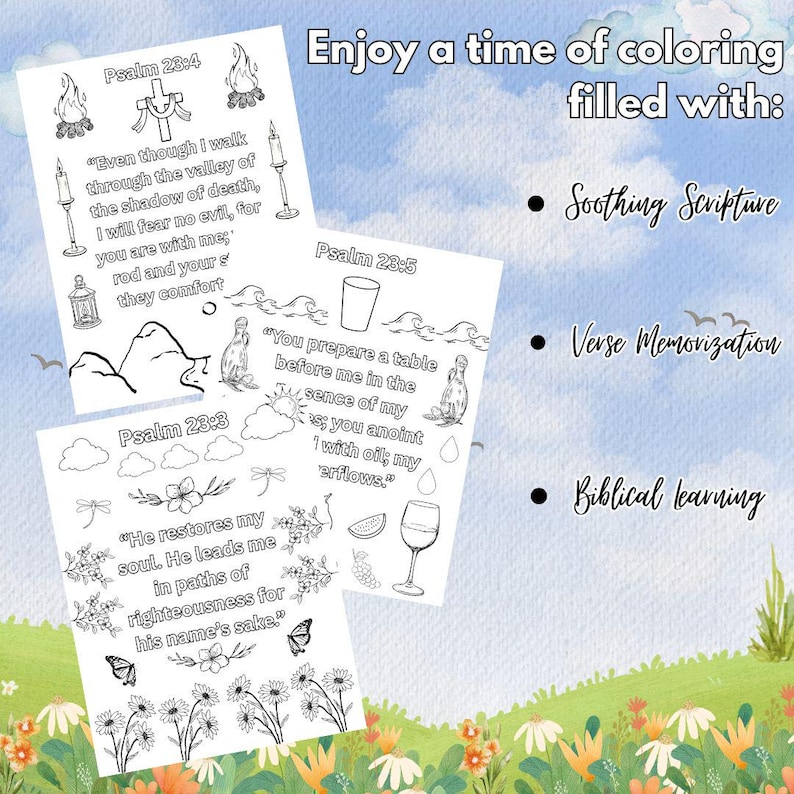 Psalm 23 Printable Coloring Pages, the Lord is My Shepherd Craft, Bible ...
