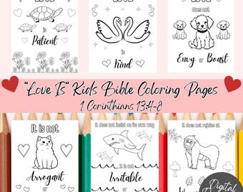 Love is 1 Corinthians Coloring Activity Kids - Etsy