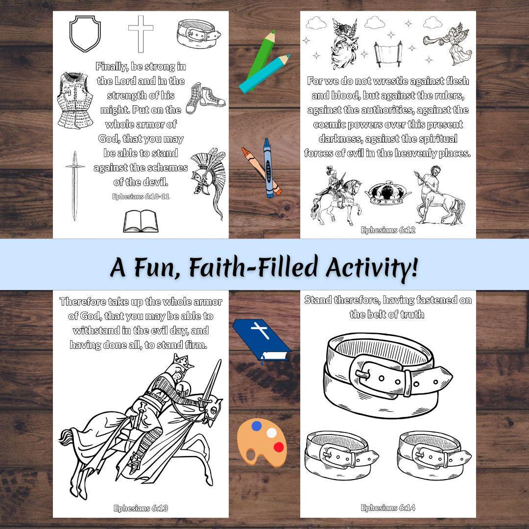 Printable Coloring Sheets, Ephesians 6:10-18, Full Armor of God Bible ...