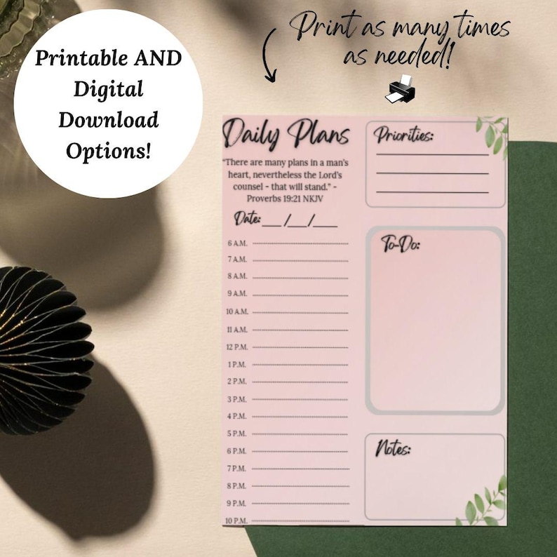 Christian Weekly Planner Printable – Scripture Daily Schedule (editable ...