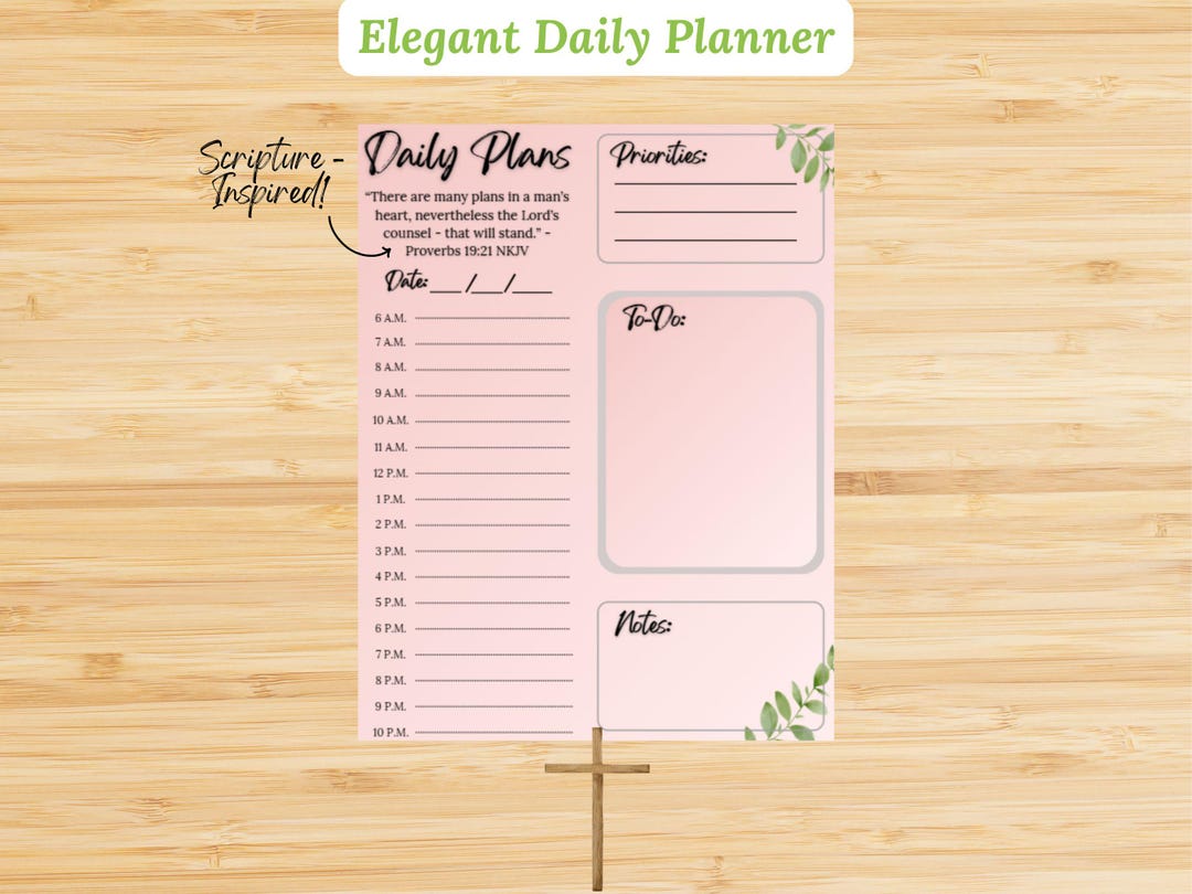 Elegant Daily Planner, PDF Printable Planner 8.5 X 11, Digital Download ...