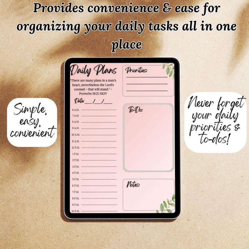 Christian Weekly Planner Printable – Scripture Daily Schedule (editable ...