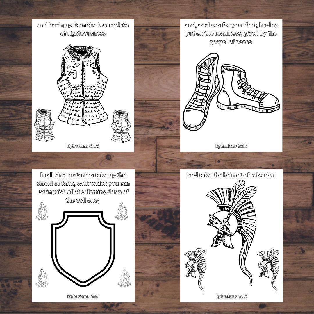 Printable Coloring Sheets, Ephesians 6:10-18, Full Armor of God Bible ...