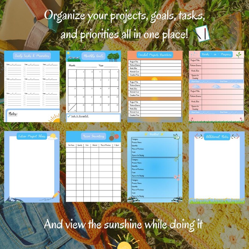 Crochet Project Tracker Printable, Crochet Project Template, Project ...