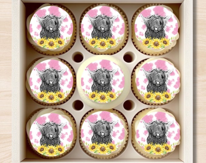 Highland Cow Edible Image | Cookie Edible Image | Fluffy Cow Print ...