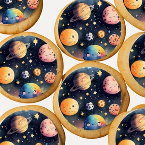 Planets Edible Image | Cookie Edible Image | Galaxy Print | Solar ...