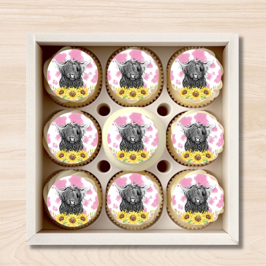 Highland Cow Edible Image | Cookie Edible Image | Fluffy Cow Print ...